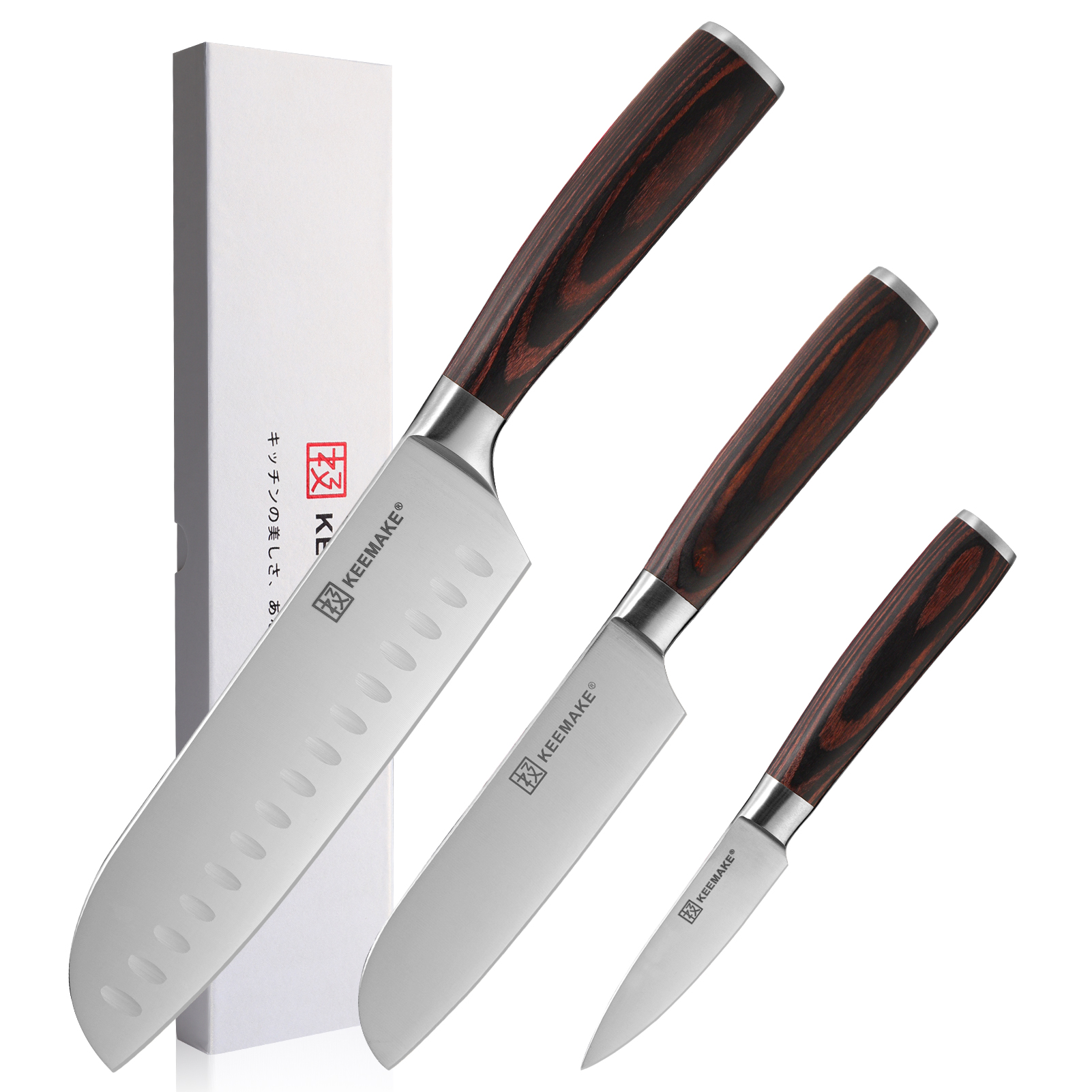 KEEMAKE-3PCS Premium Kitchen Knife Sets German Stainless Steel ...